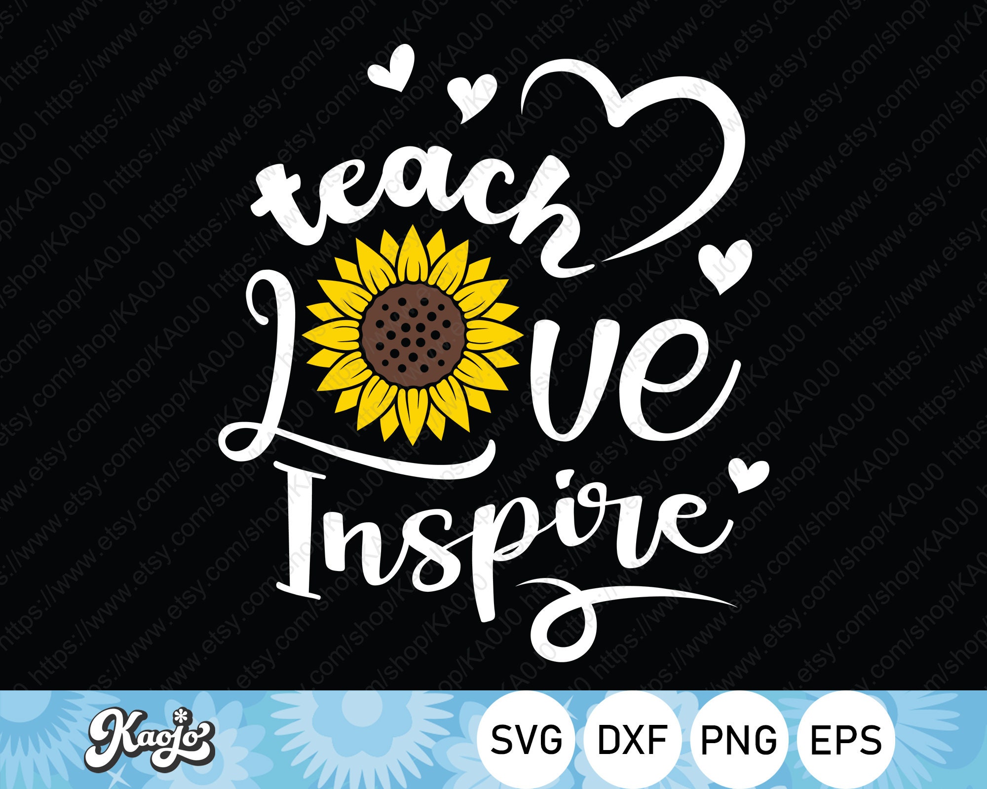 Teach Love Inspire SVG Cute Teacher Saying SVG Teacher - Etsy