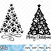 Paw Tree Svg, Christmas Tree With Paws Svg, Dog Paw Print Tree Svg, Dog ...