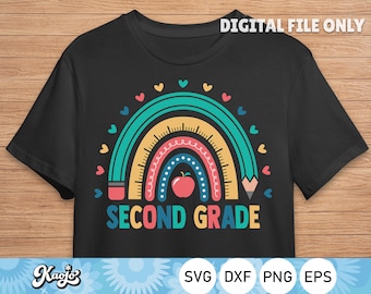 Hello 2nd Grade Rainbow Svg, First Day of School Svg, Back to School ...