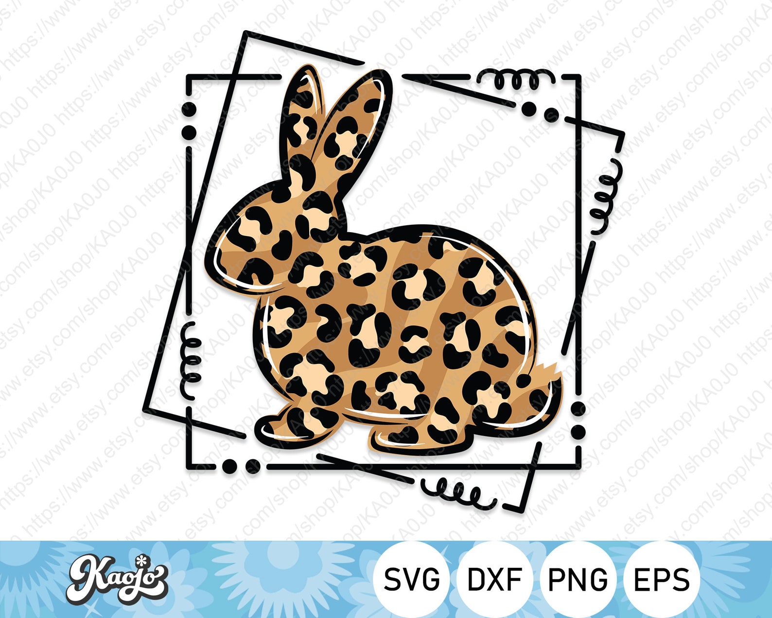 Leopard Bunny Svg Easter Bunny Svg Leopard Rabbit Svg Happy | Etsy