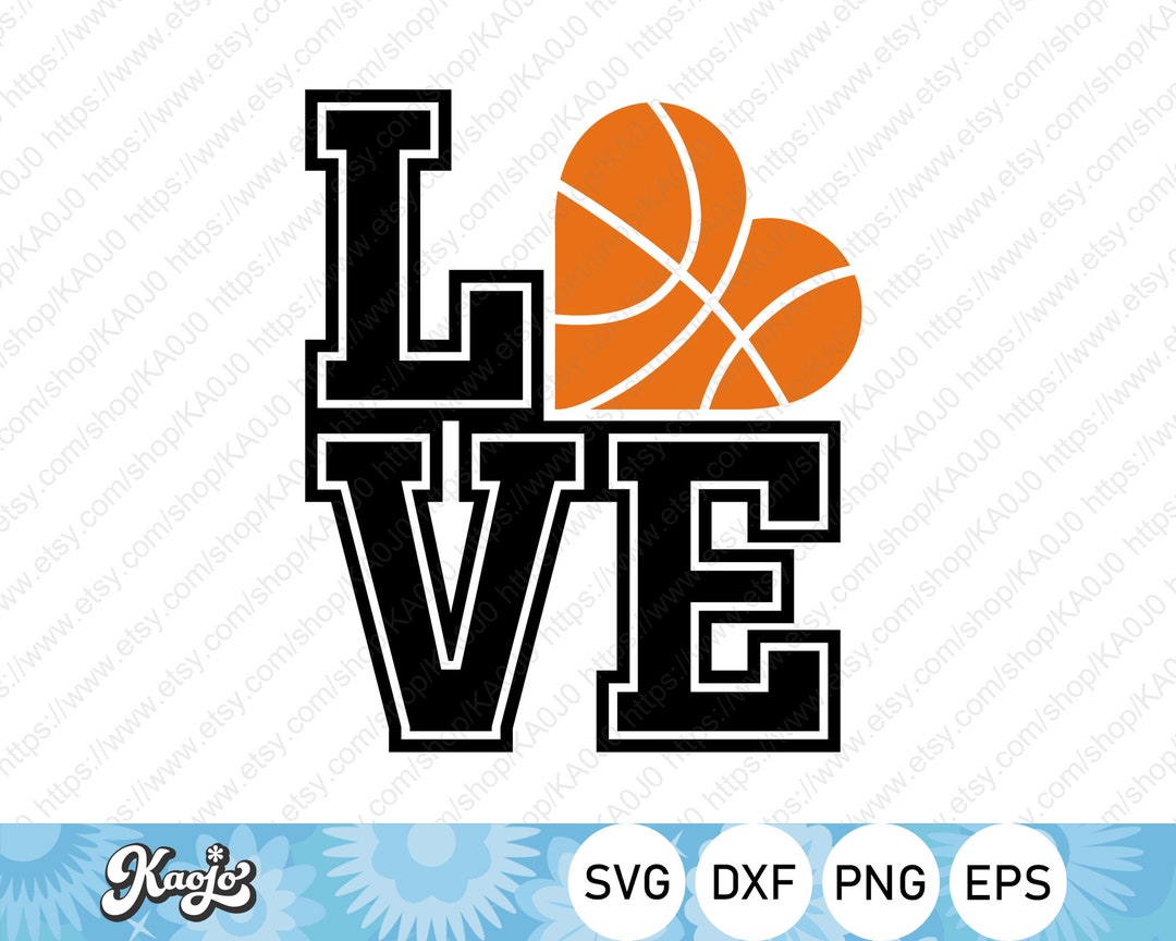 Love Basketball, Bolleyball Heart, Instant Download, Svg, Dxf, Png, Eps ...