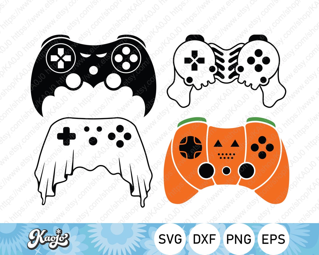 Halloween Game Controller SVG Bundle, Spooky Joysticks SVG, Funny Gamer ...