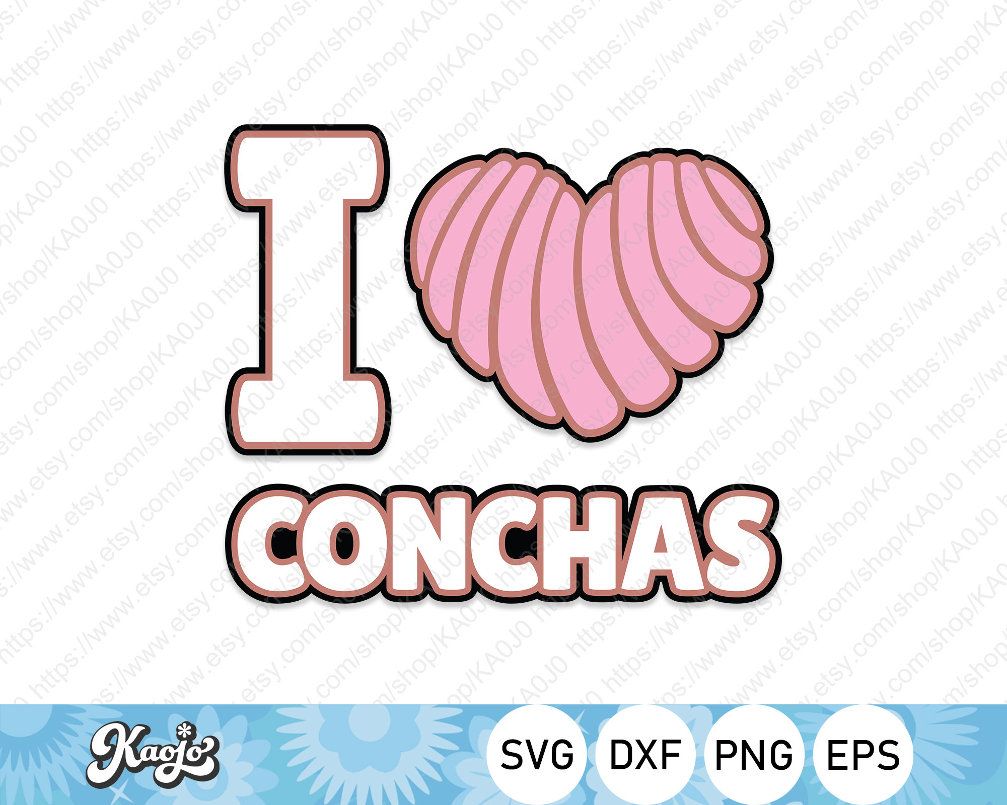 I Love Conchas Svg Funny Mexican Bread Lover Svg Concha Pan - Etsy