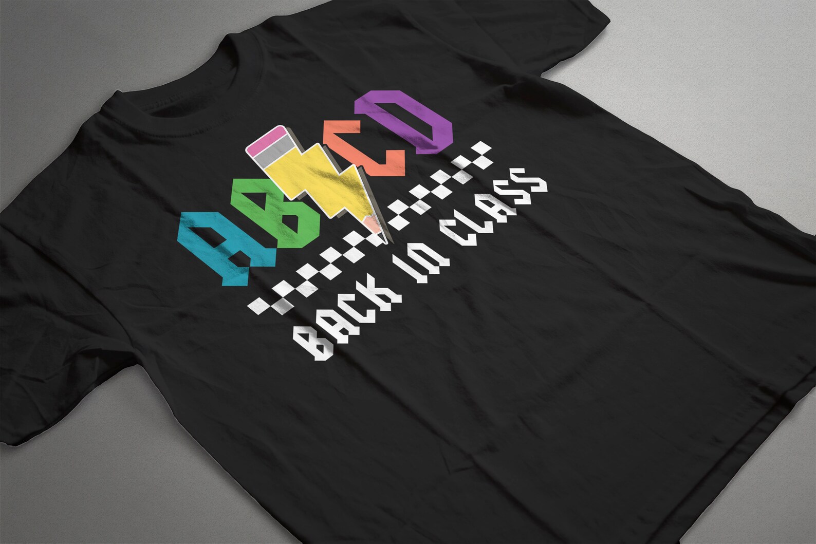 ABCD Back in Class Svg, Back to School Svg, Pencil Lightening Bolt Svg ...