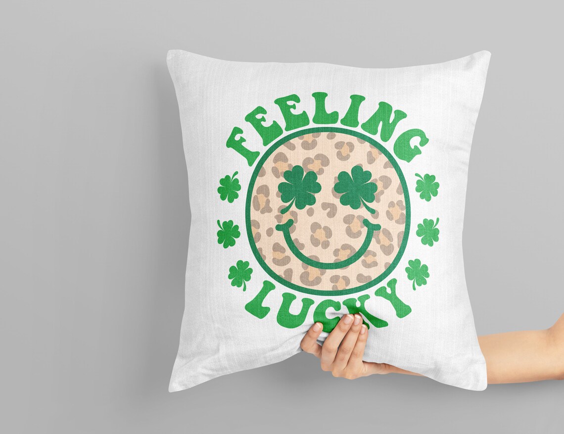 Feeling Lucky Svg Smiley Face Svg Lucky Shamrock Svg Happy | Etsy