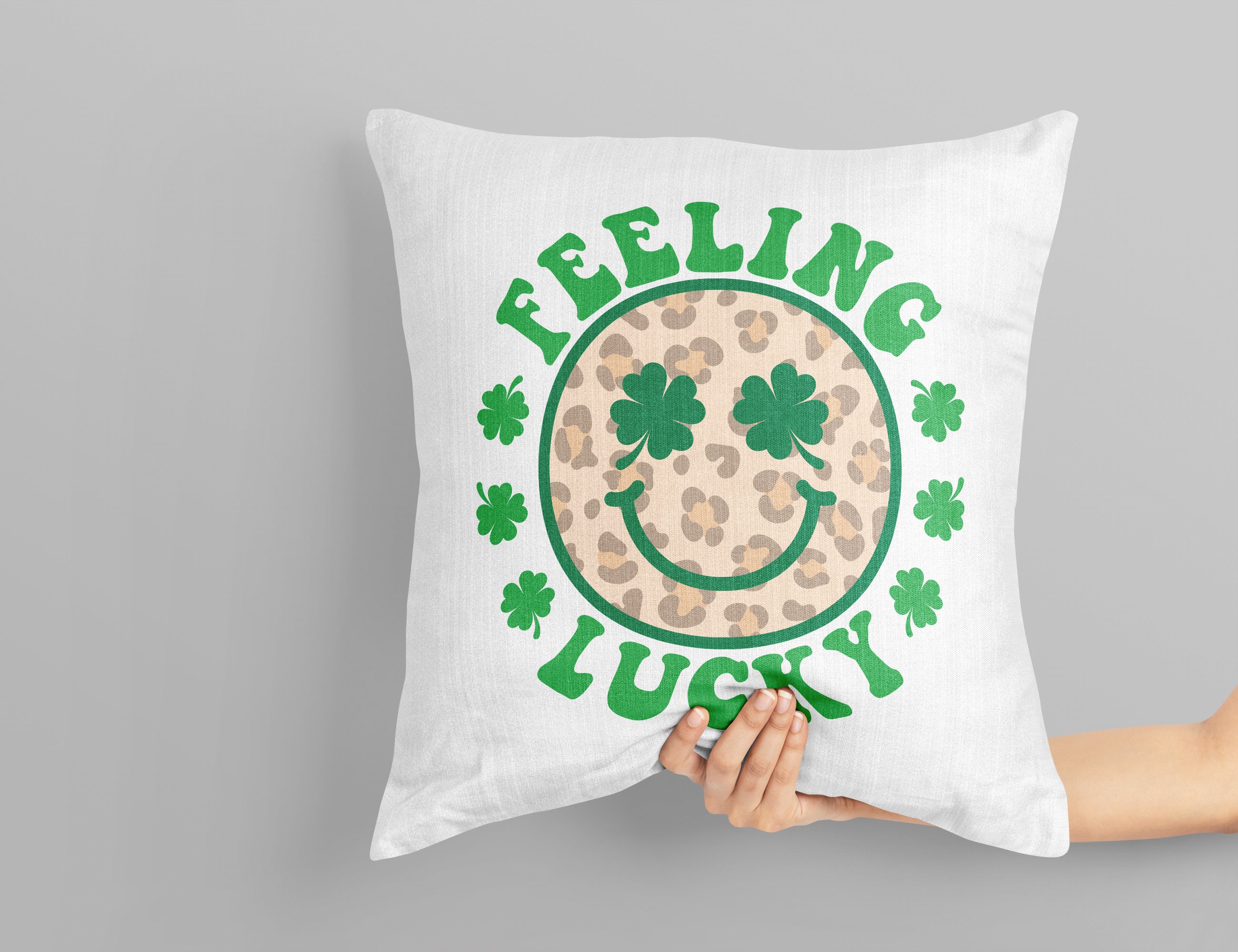 Feeling Lucky Svg Smiley Face Svg Lucky Shamrock Svg Happy | Etsy
