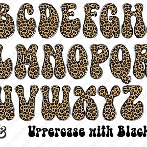 Leopard Print Doodle Letters PNG, Cute Leopard Pattern Alphabet ...
