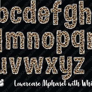 Leopard Print Doodle Letters PNG Bundle, Entire Doodle Alphabet ...