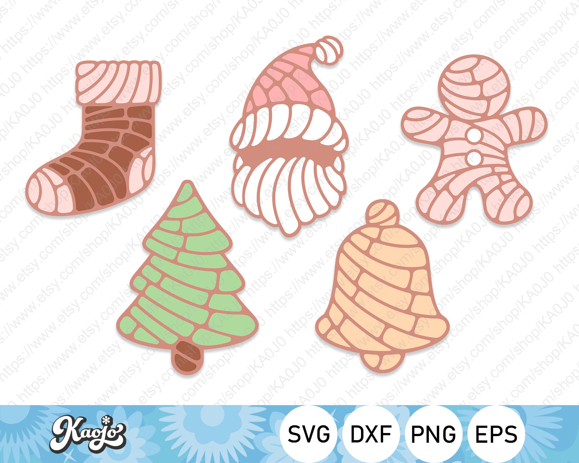 Christmas Conchas SVG Bundle Pan Dulce SVG Cafecito Y Chisme - Etsy