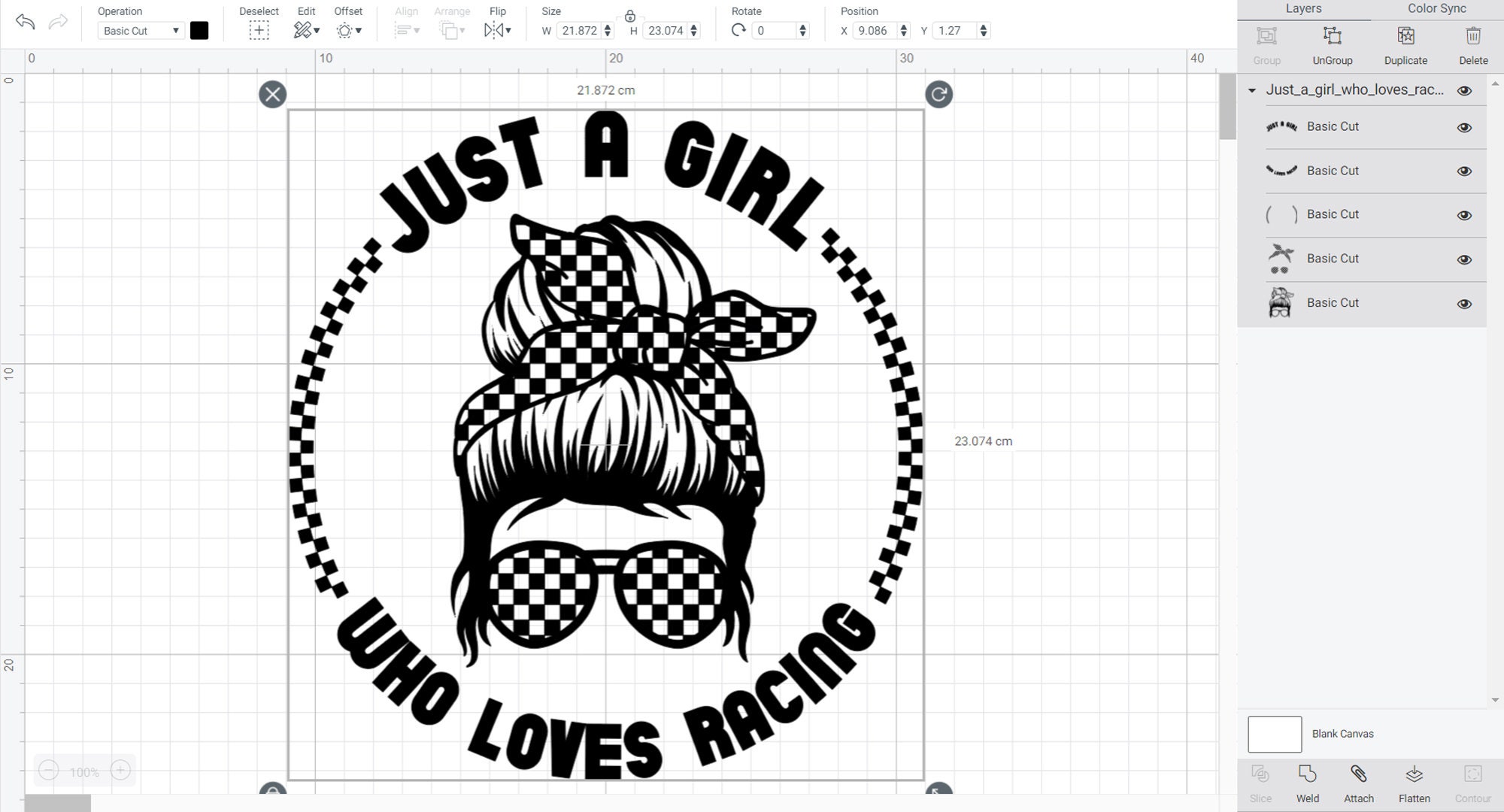 Just A Girl Who Loves Racing SVG, Messy Bun SVG, Checkered Flag SVG ...