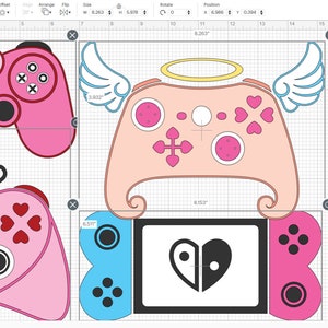 Valentine's Day Game Controller SVG Bundle, Hearts Joysticks SVG ...