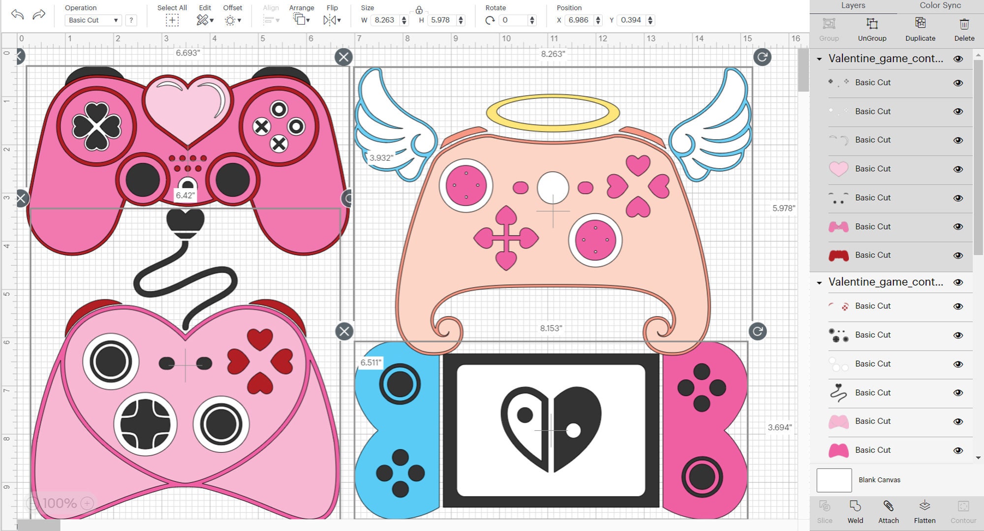 Valentine's Day Game Controller SVG Bundle Hearts | Etsy