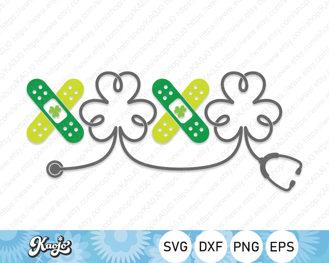 XOXO Svg, Nurse St Patricks Day Svg, Stethoscope Shamrock Svg, Nurse ...