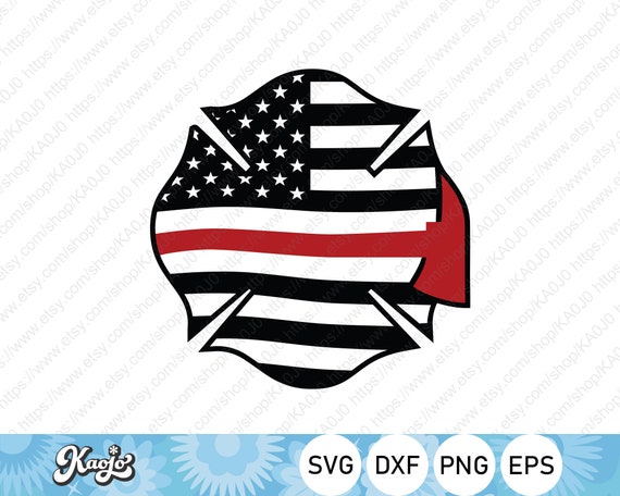 Firefighter Badge American Flag SVG Fire Department SVG | Etsy