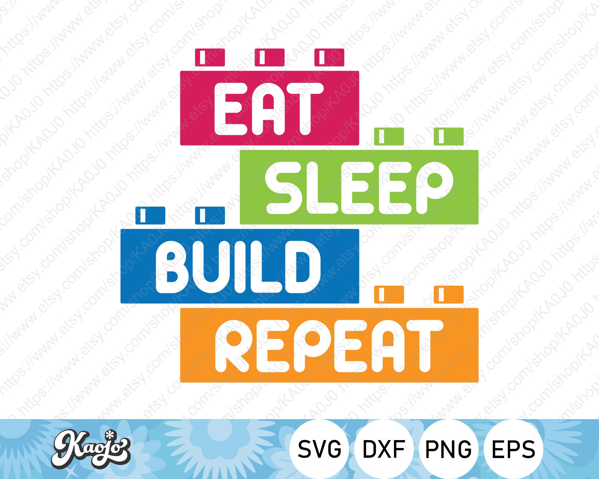 Eat Sleep Build Repeat SVG Bricks Master SVG Building Blocks - Etsy