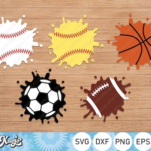 Splatter Sport Balls Bundle Svg, Baseball and Softball Splash Svg ...