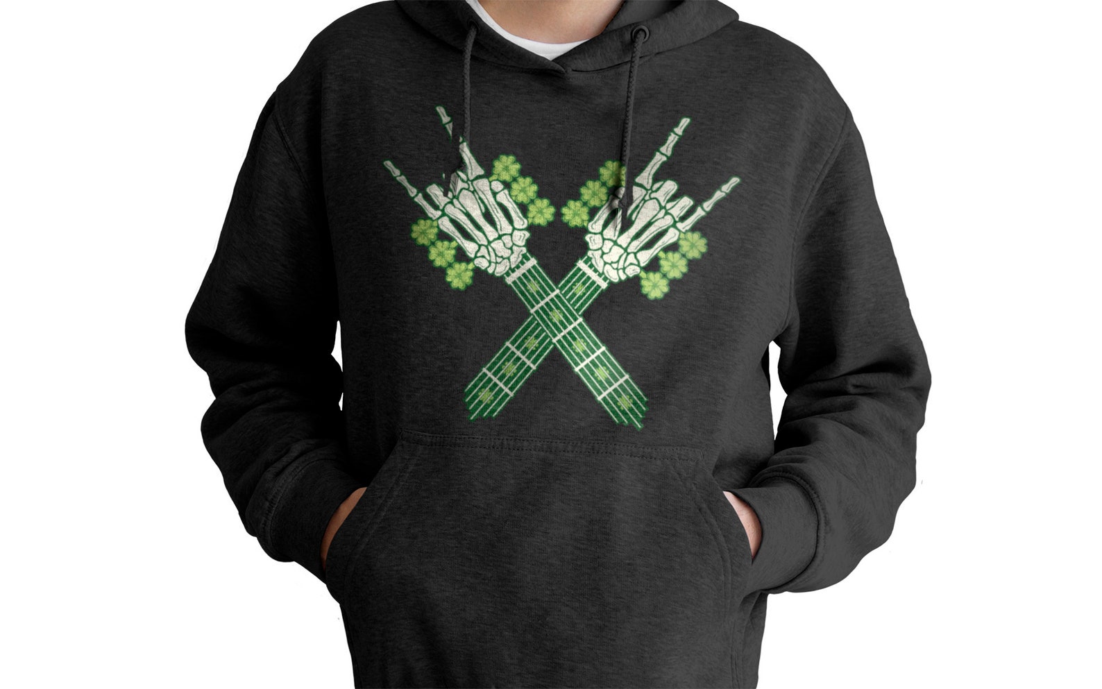 Shamrock Skeleton Hand Guitar Svg, Shamrock N Roll Svg, St Patricks Day ...