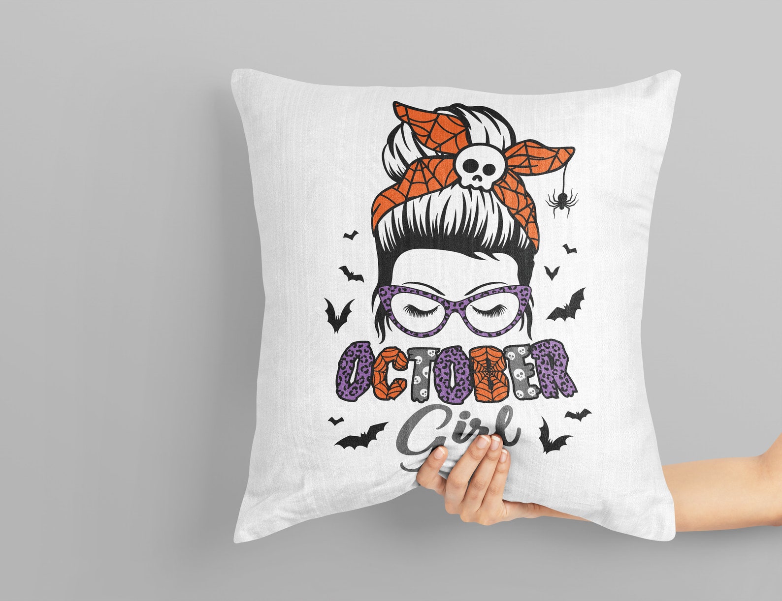 October Girl SVG Halloween Messy Bun SVG October Birthday - Etsy