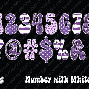 Purple up Doodle Letters PNG Bundle, Groovy Military Child Alphabet ...