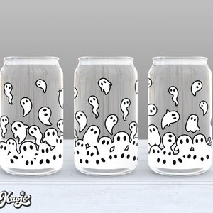 Ghost Can Glass SVG, Halloween Can Shaped Glass SVG, Spooky Ghost ...