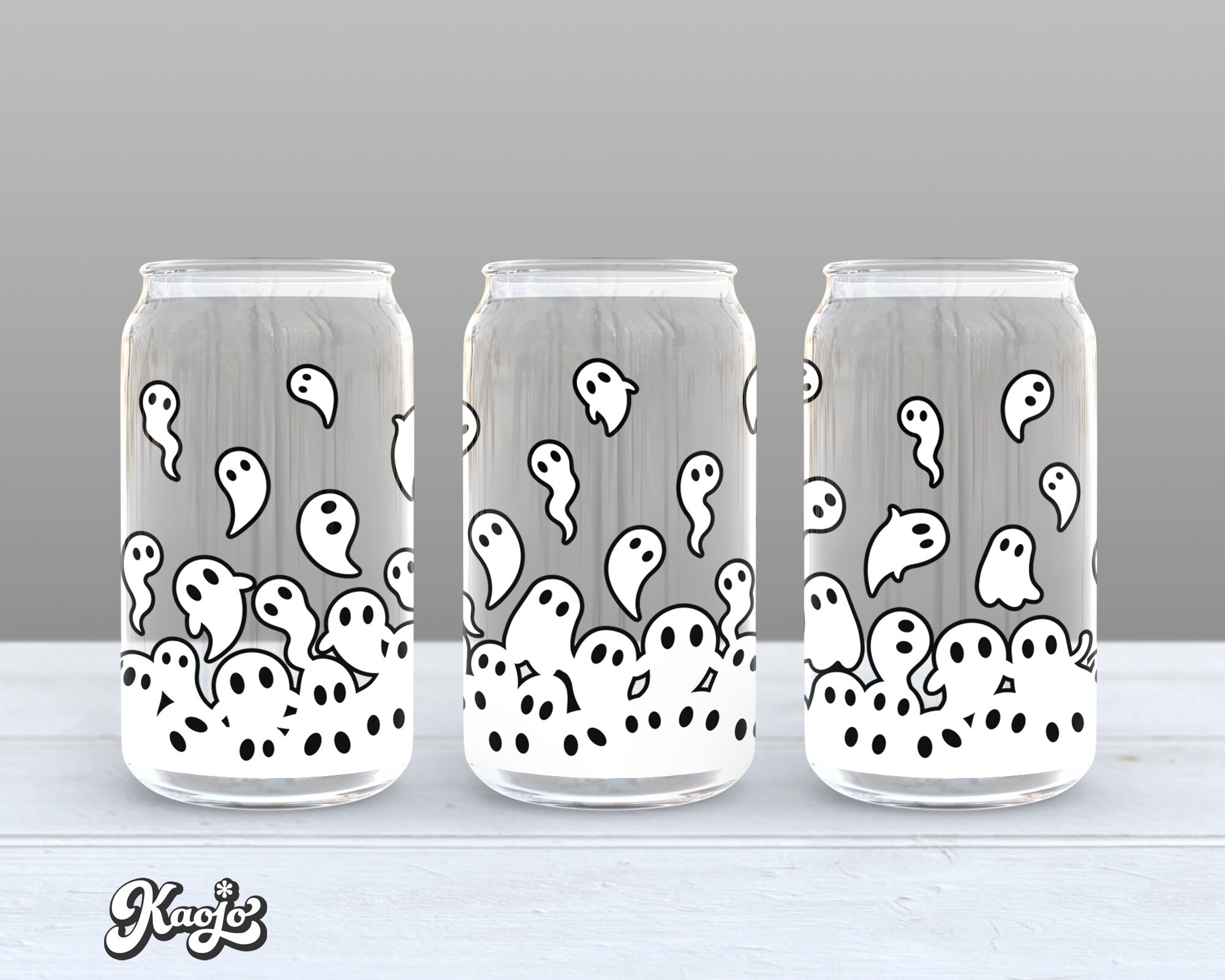 Ghost Can Glass SVG, Halloween Can Shaped Glass SVG, Spooky Ghost ...