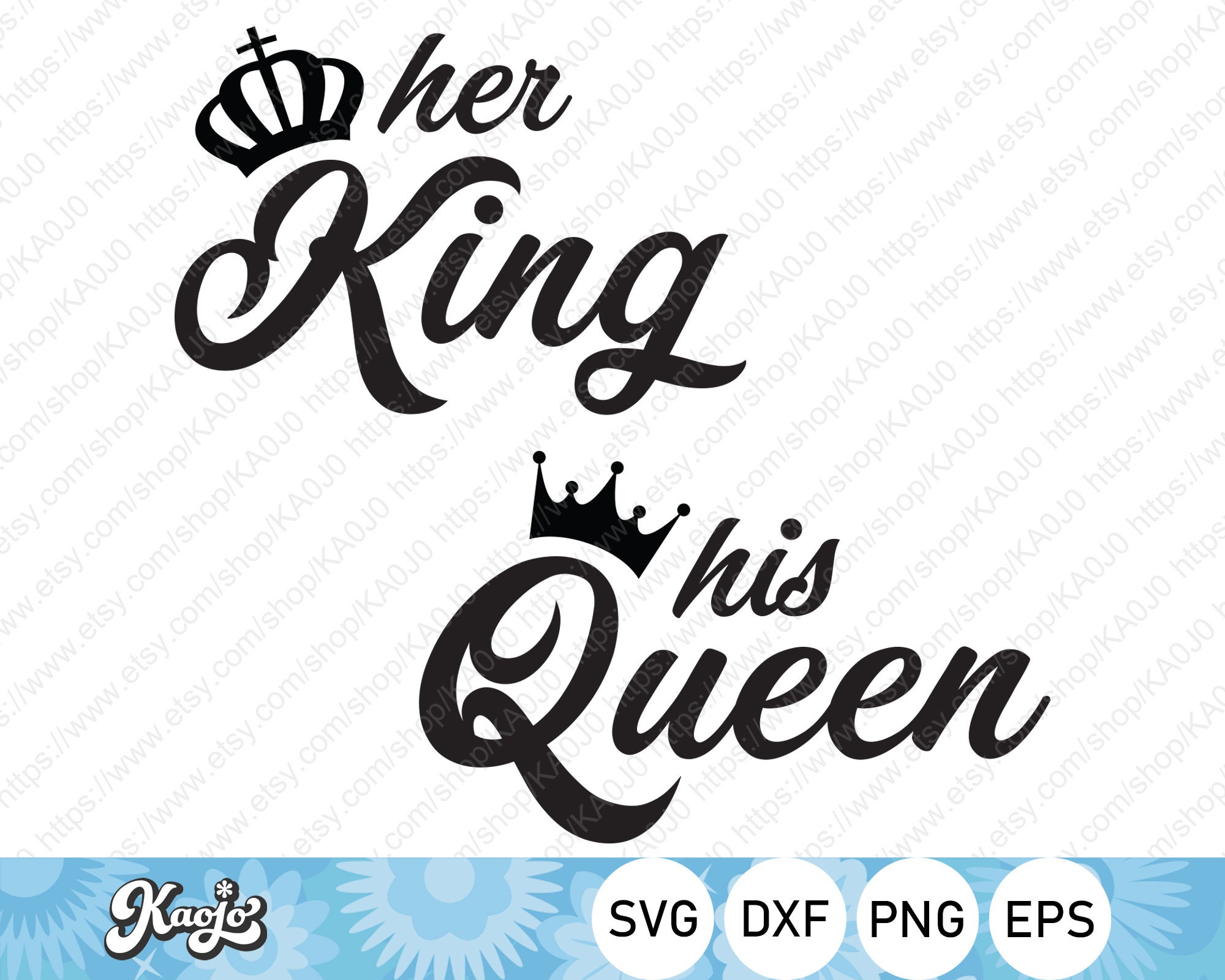 Her King and His Queen SVG King and Queen SVG Husband and - Etsy