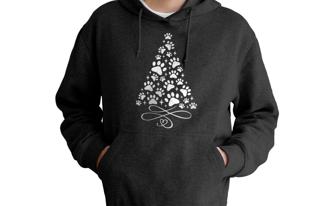 Paw Tree Svg, Christmas Tree With Paws Svg, Dog Paw Print Tree Svg, Dog ...