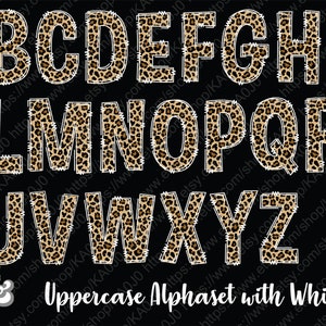 Leopard Print Doodle Letters PNG Bundle, Entire Doodle Alphabet ...