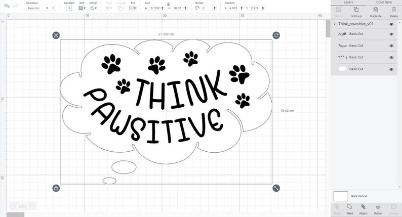 Think Pawsitive SVG Cat Paw SVG Dog Paw SVG Think Positive | Etsy