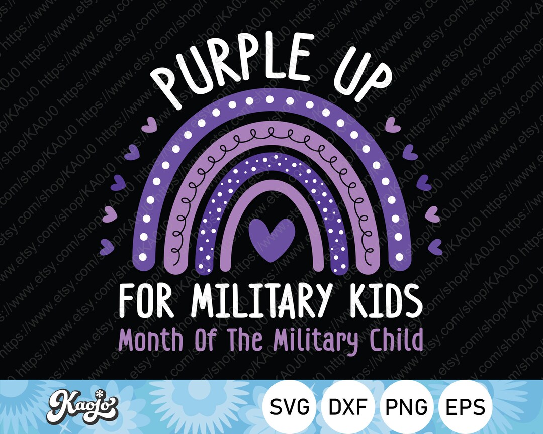 Purple up for Military Kids Svg, Month of the Military Child Svg, April ...