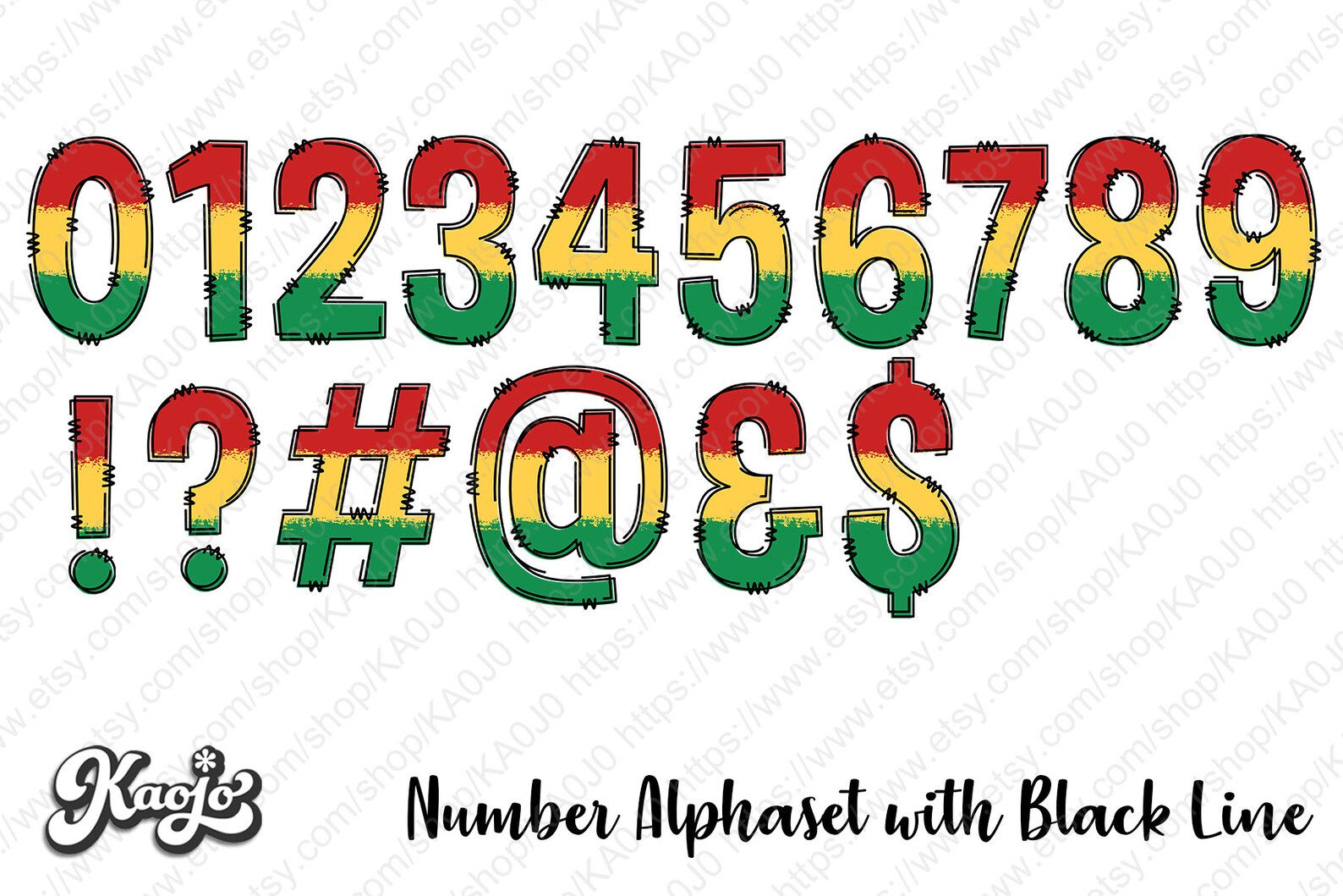 Juneteenth Doodle Letters PNG Bundle, Entire Doodle Alphabet Uppercase ...