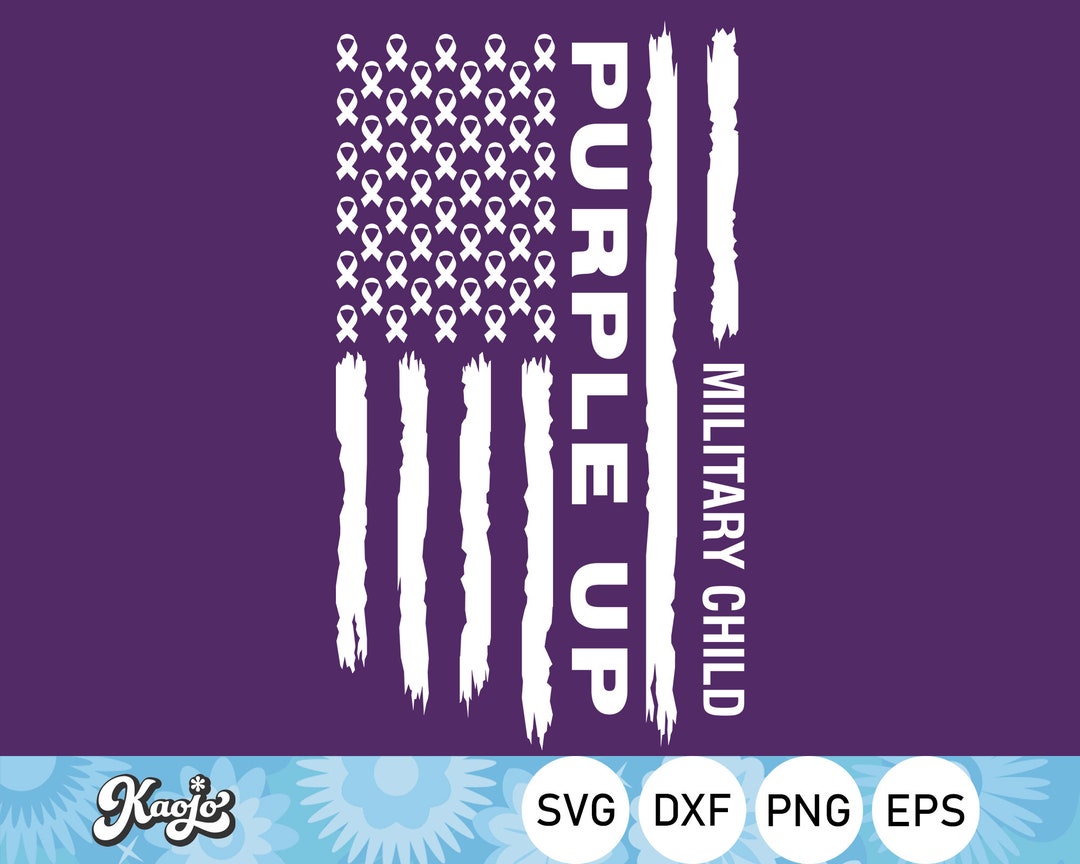 Purple up Military Child SVG, Military Child American Flag SVG, Month ...