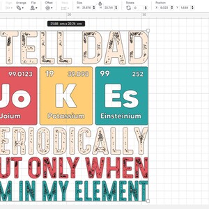 I Tell Dad Jokes Periodically Svg, Periodic Table Svg, Funny Father's ...