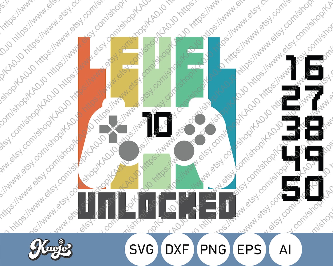 Level 10 Unlocked SVG Funny Gaming Quotes Happy Birthday | Etsy