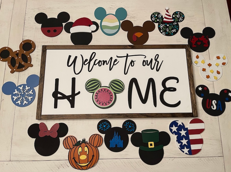 Disney Welcome to Our Home Interchangeable Sign Mickey Mouse - Etsy