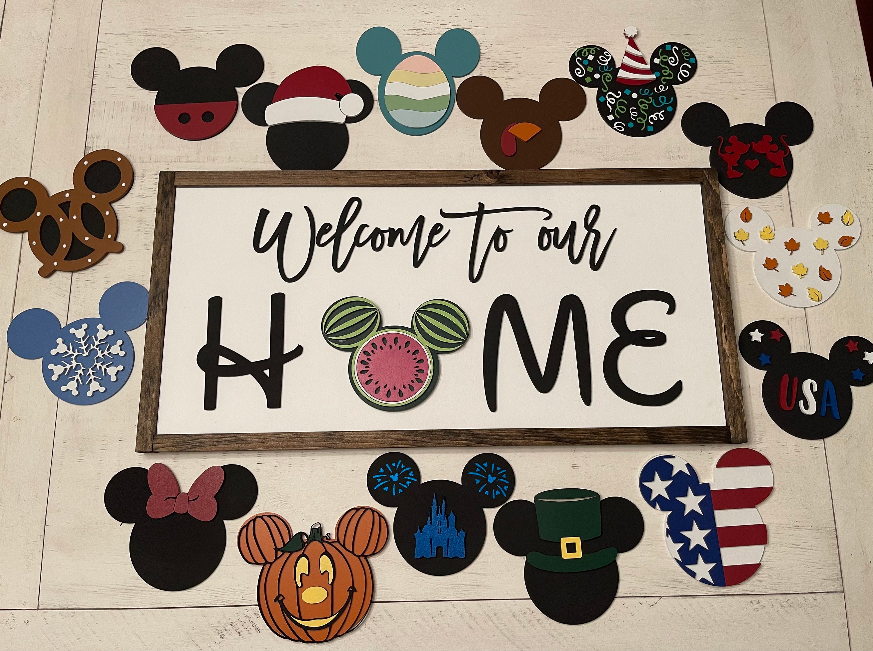 Disney Welcome to Our Home Interchangeable Sign Mickey Mouse | Etsy