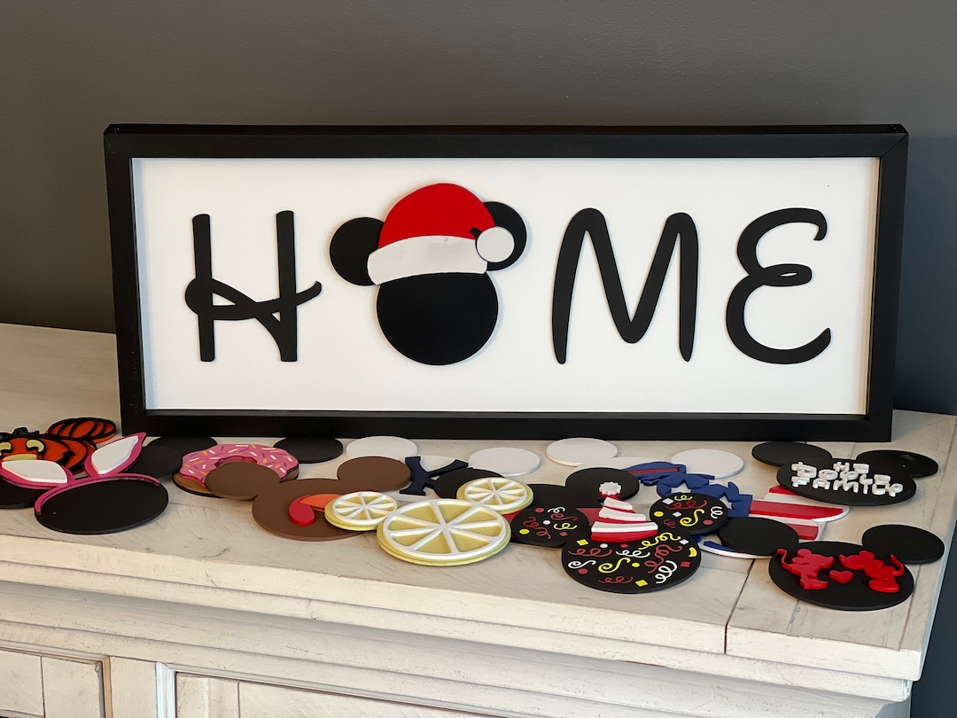 Mickey Disney Inspired Interchangeable SELF STANDING Home Sign With ...