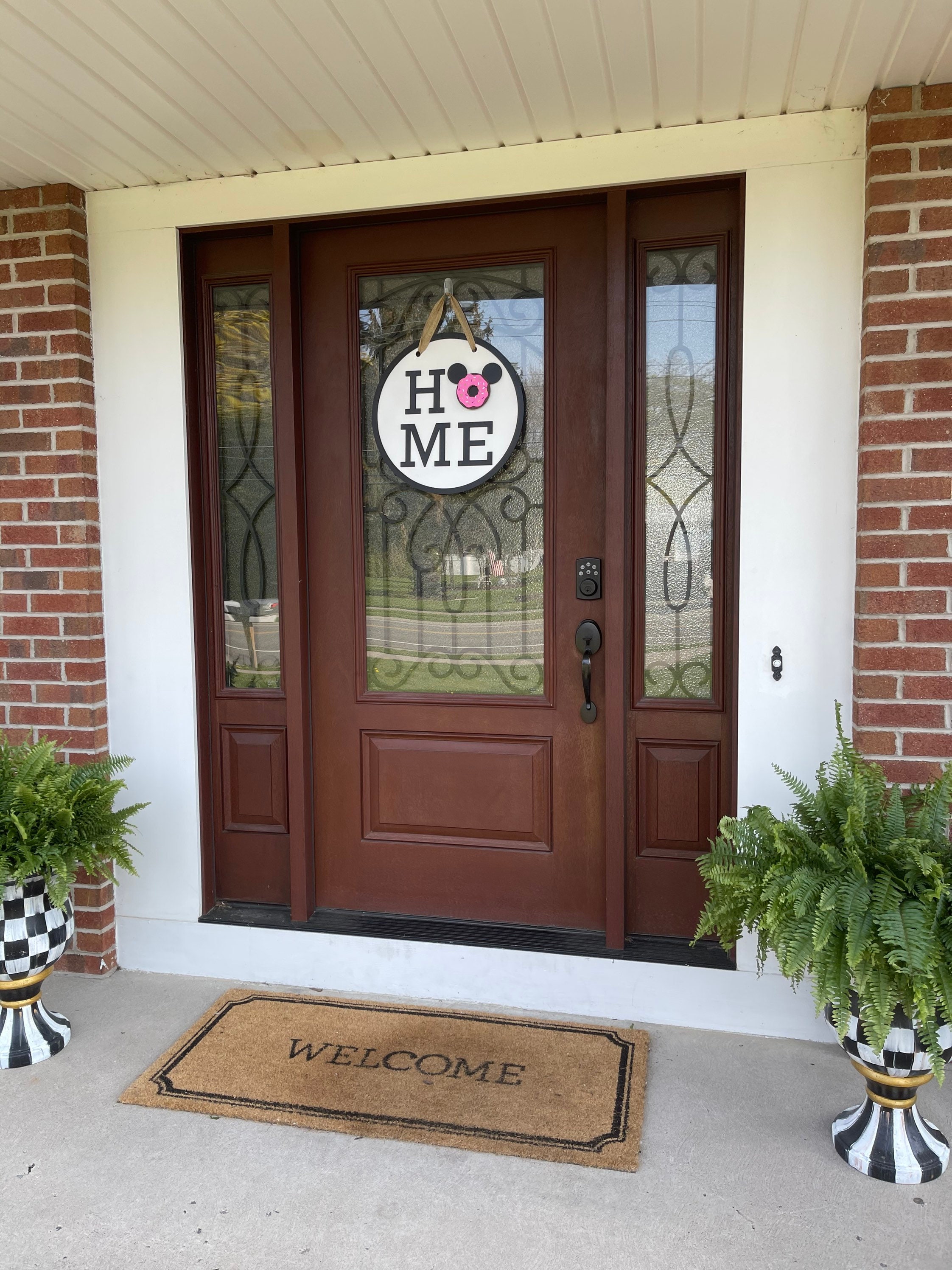 Mickey Disney Inspired Round Home Sign With Interchangeable | Etsy