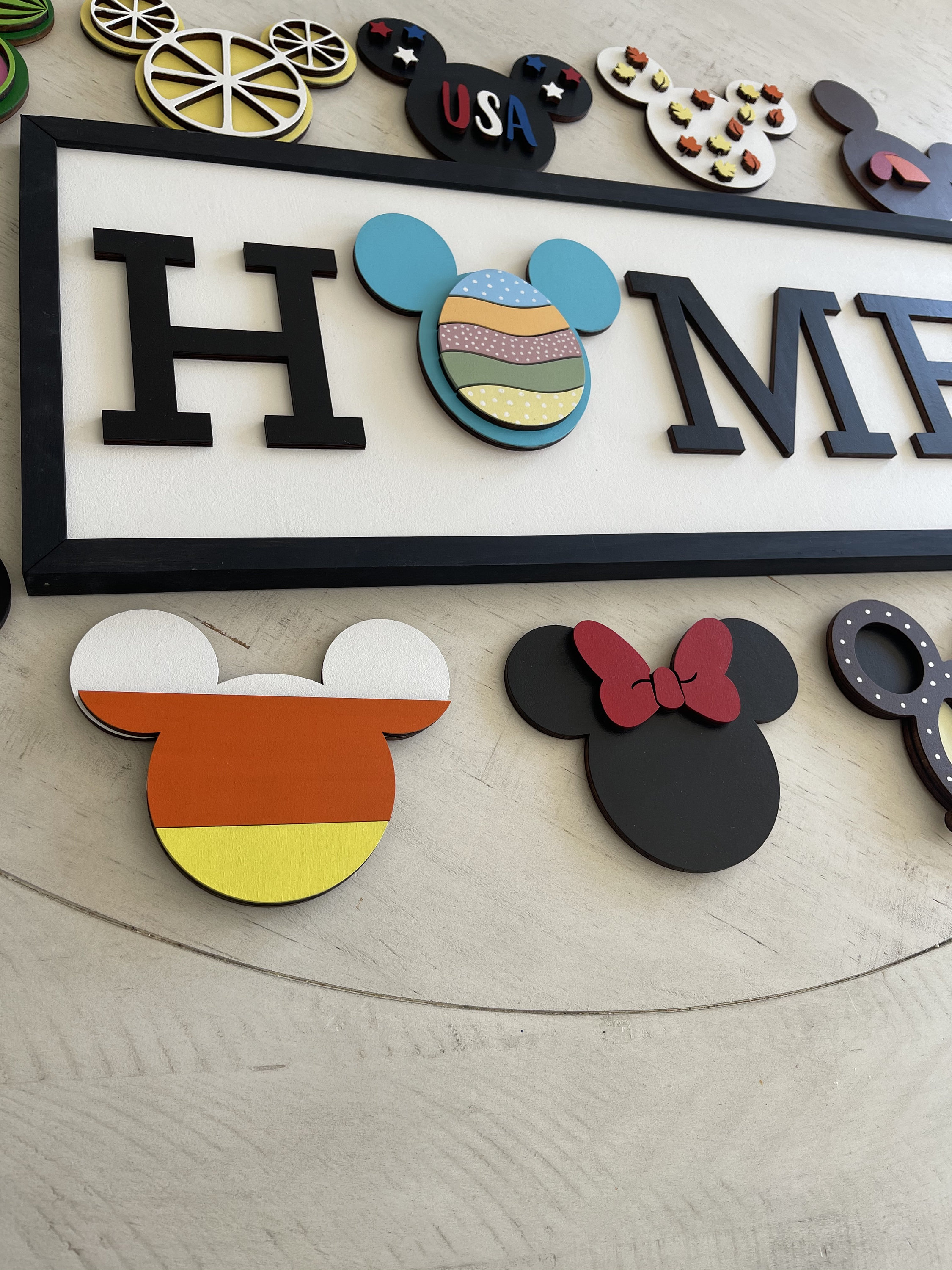 Mickey Disney Inspired Interchangeable Home Sign With Heads - Etsy