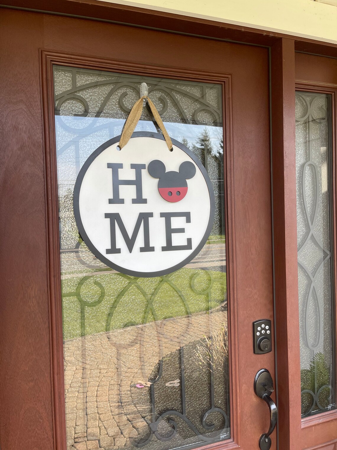 Mickey Disney Inspired Round Home Sign With Interchangeable | Etsy