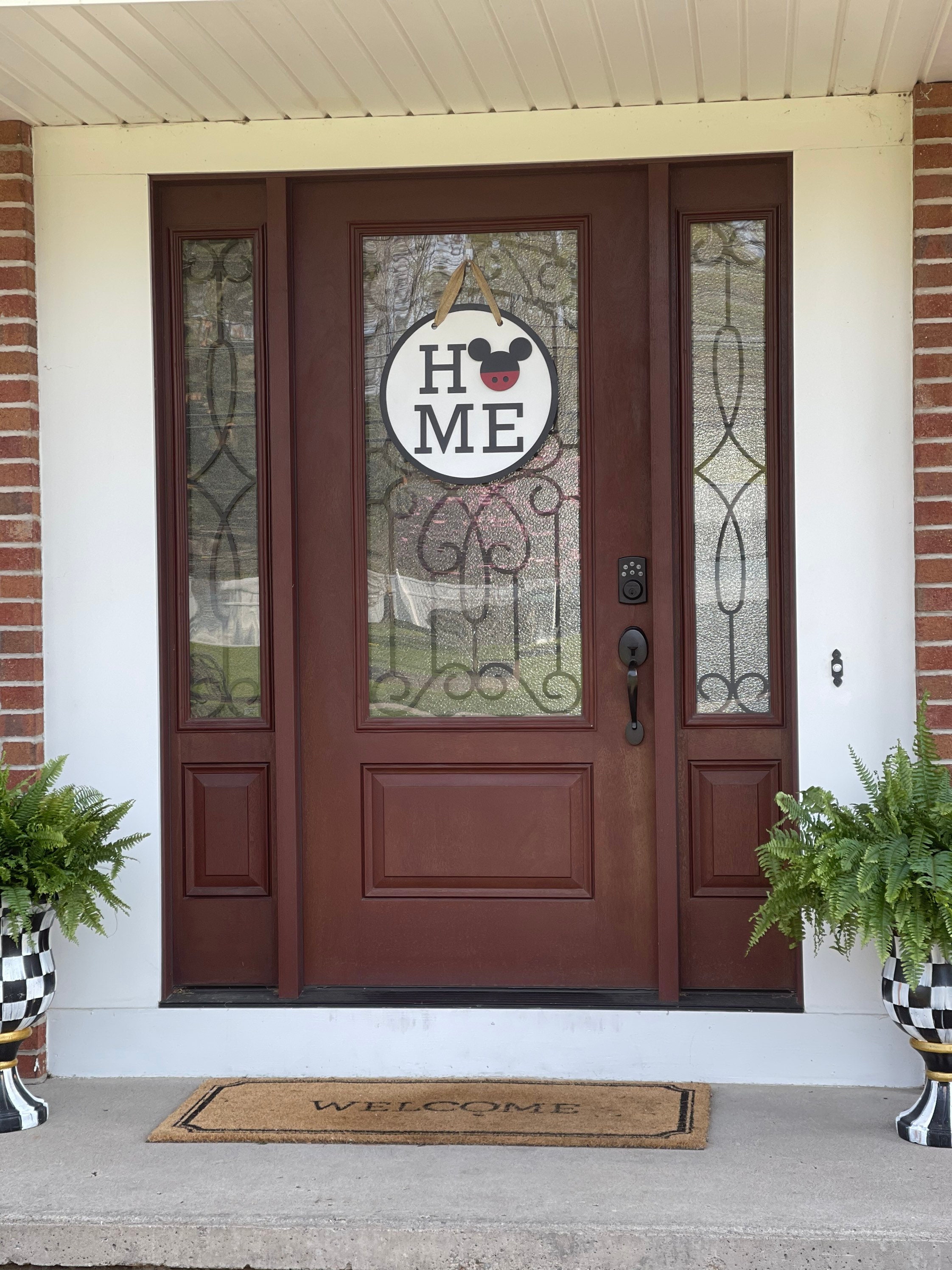 Mickey Disney Inspired Round Home Sign With Interchangeable | Etsy