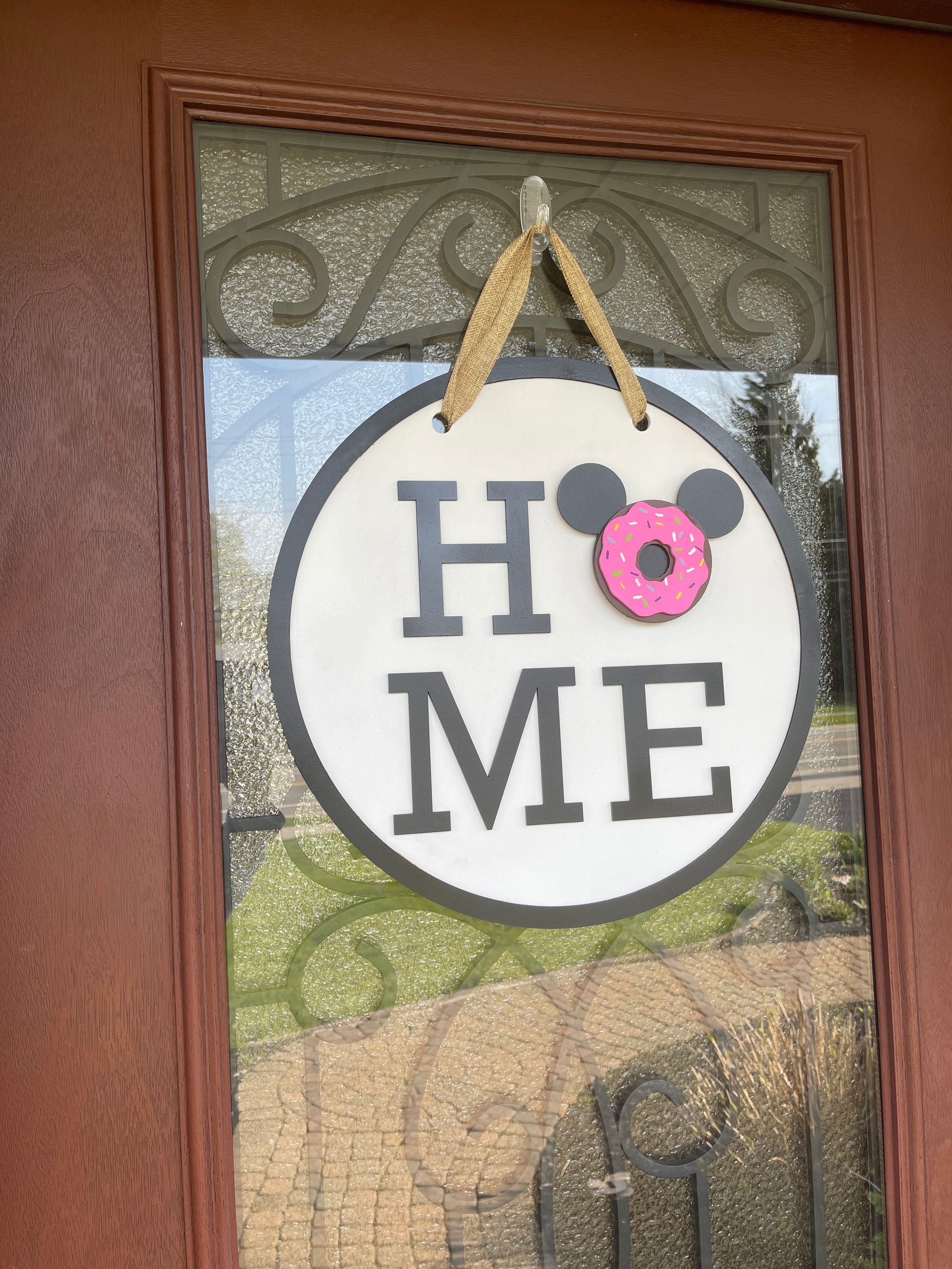 Mickey Disney Inspired Round Home Sign With Interchangeable | Etsy