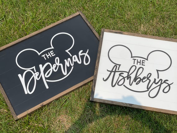 Mickey Disney Last Name Signs for the Disney Lover Perfect | Etsy