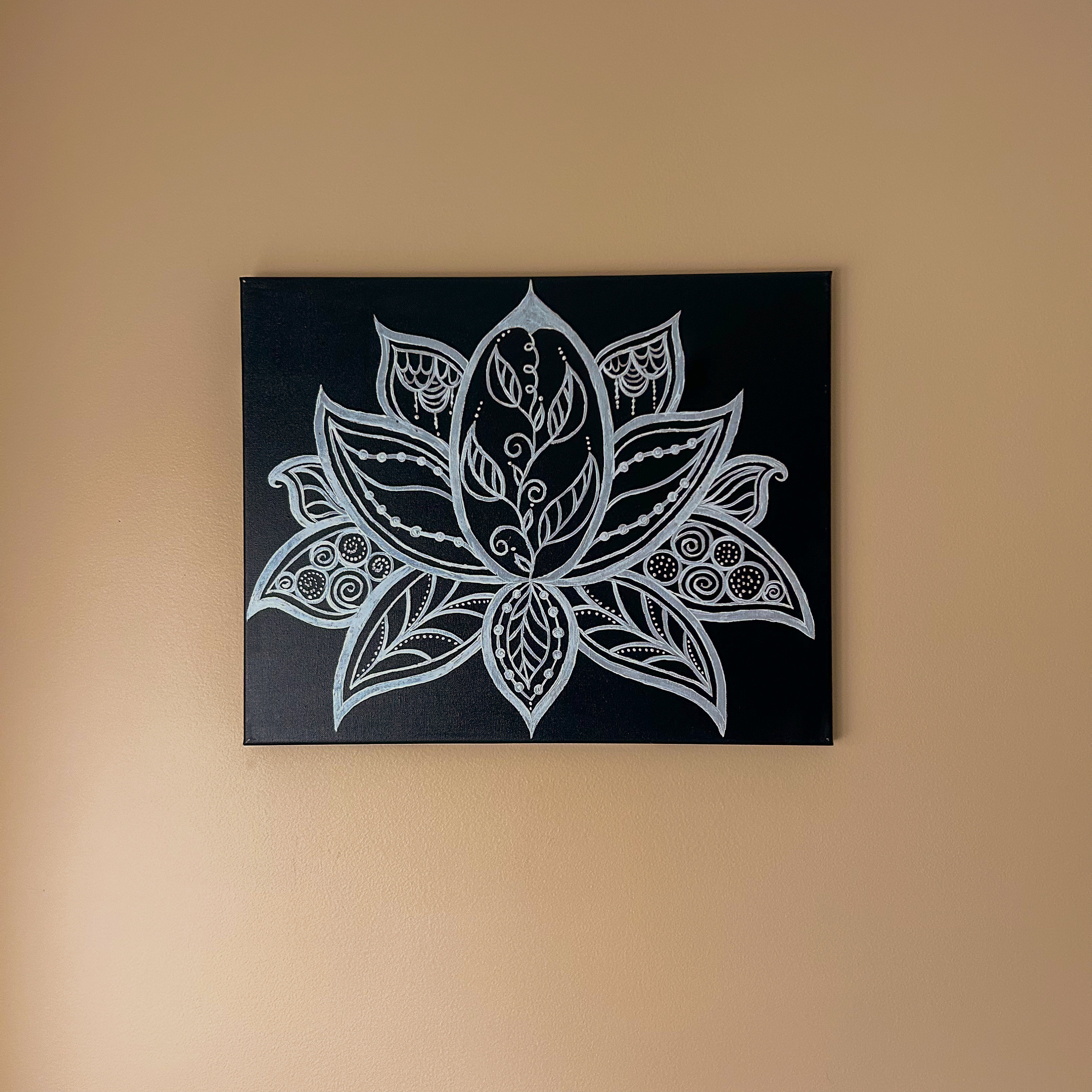 Lotus Flower Negative Space Painting - Etsy