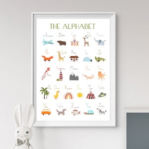 Kids Alphabet Poster, ABC Print, PRINTABLE Wall Art, Kids Playroom Wall ...