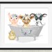 Animal Bathtub Print, Kid Bathroom PRINTABLE WALL ART, Farm Animal Bath ...