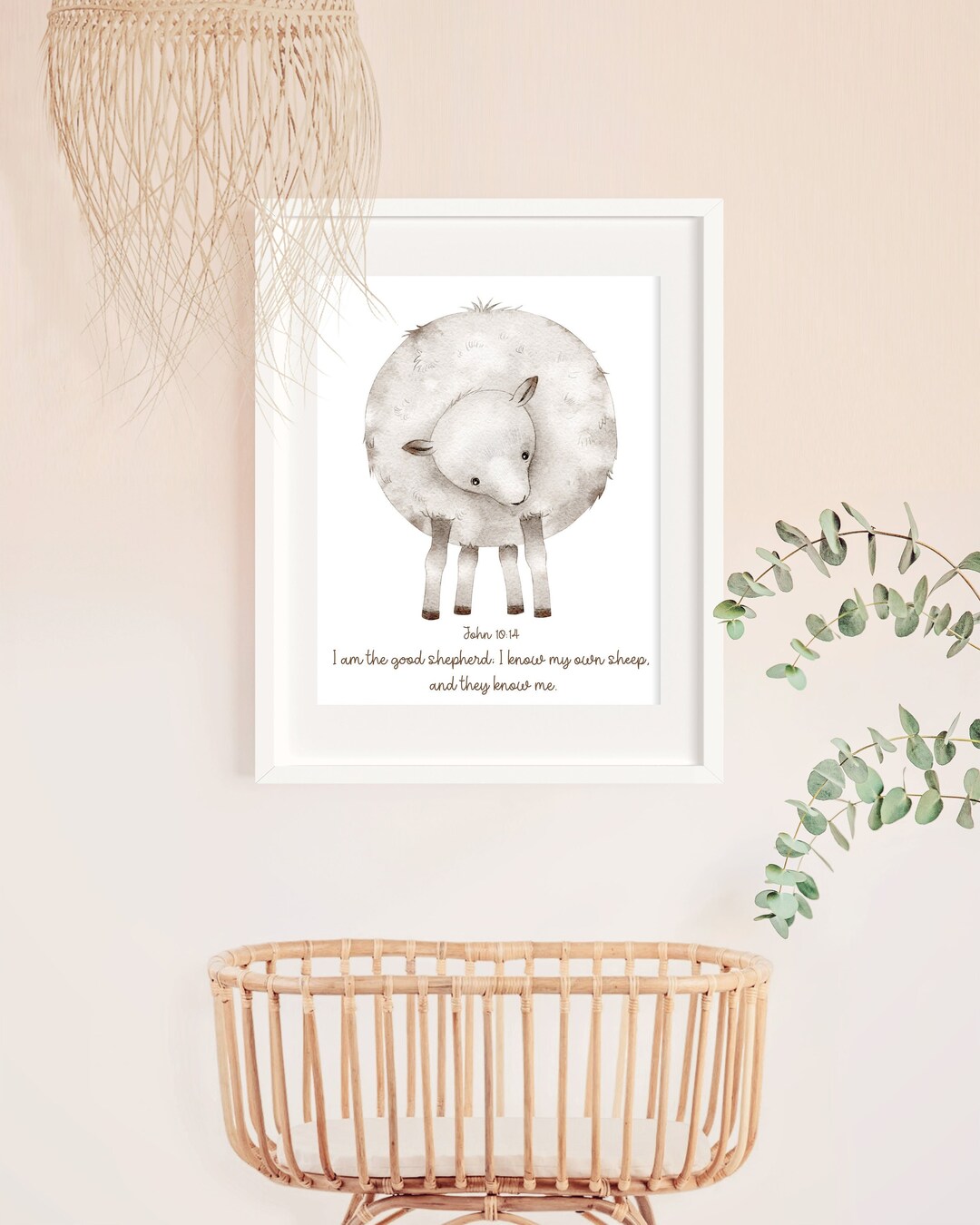 Christian Nursery Decor Scripture Wall Art Print Sheep - Etsy