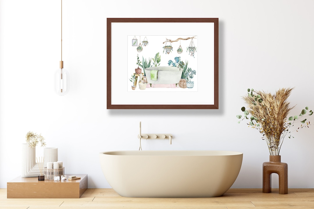Plant Bathroom Print, PRINTABLE WALL ART, Bathroom Decor, Bath Wall ...