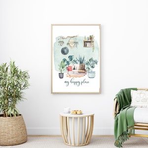 Boho Themed Wall Decor ,plant PRINTABLE WALL ART, Houseplant Print ...