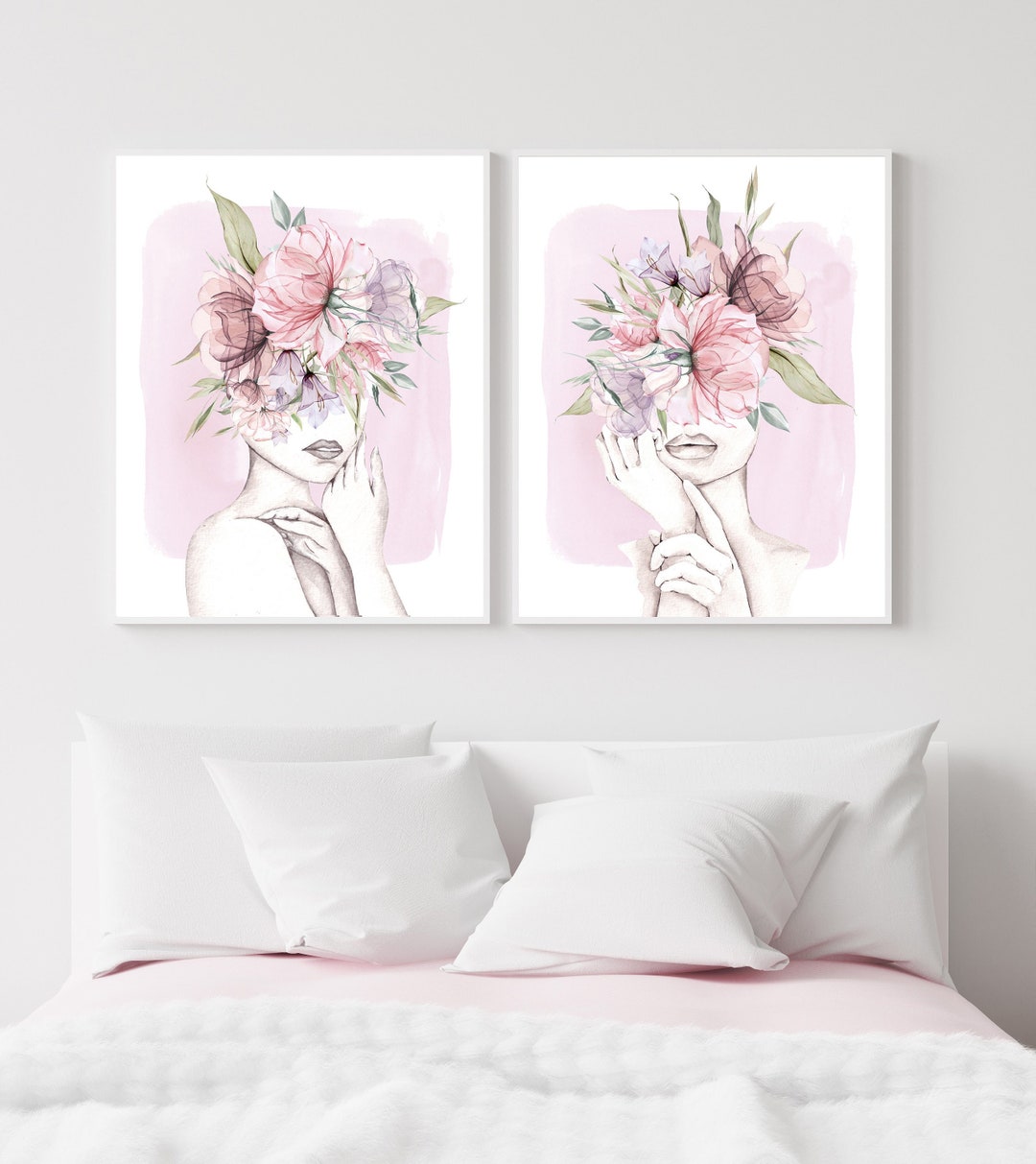 Head of Flowers, Flower Head Print, PRINTABLE WALL ART, Modern Wall ...